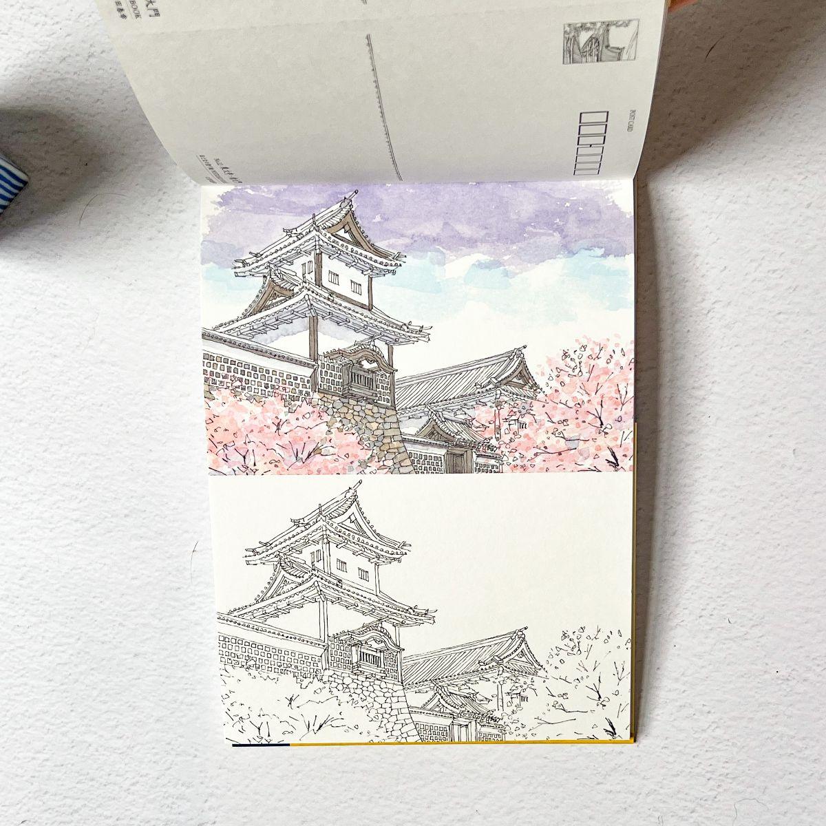 Post Card Coloring Book [Japan Heritage Townscape] – Nagamochi Shop